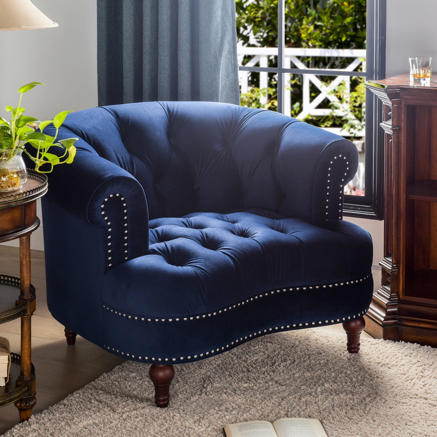 Victorian Tufted Upholstered Chair | High - density Foam Filler ...