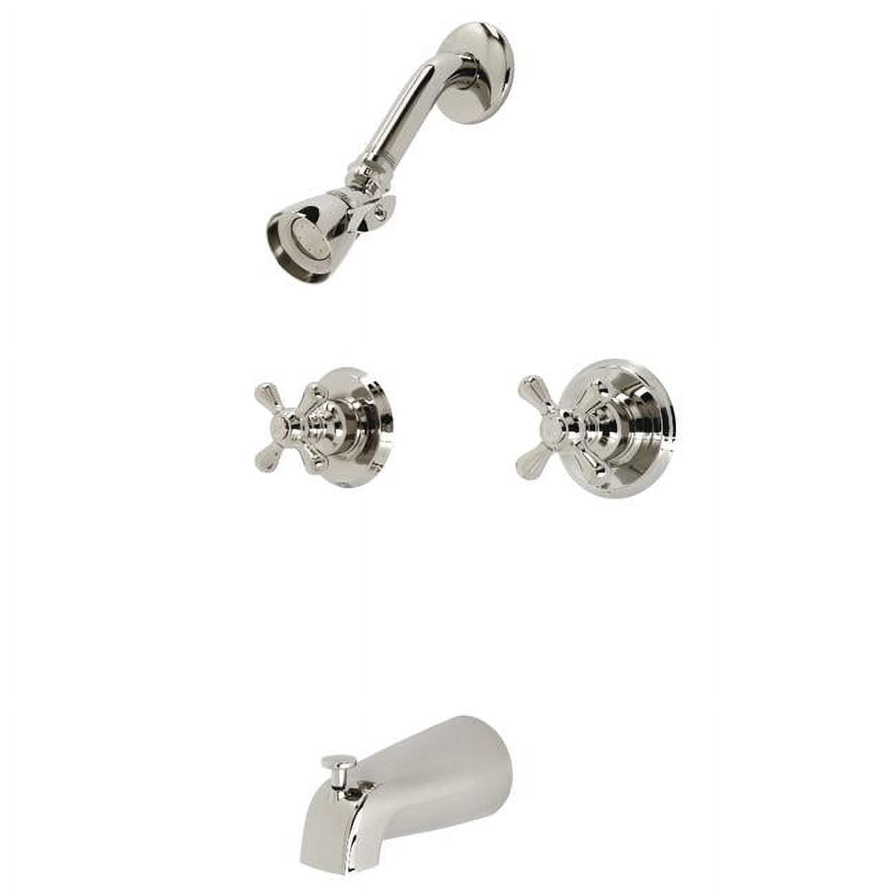 Victorian Twin Handle Tub & Shower Faucet, Polished Nickel - Walmart.com