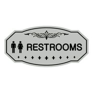 Designer Restroom Sign - Black / Silver - Medium - Walmart.com