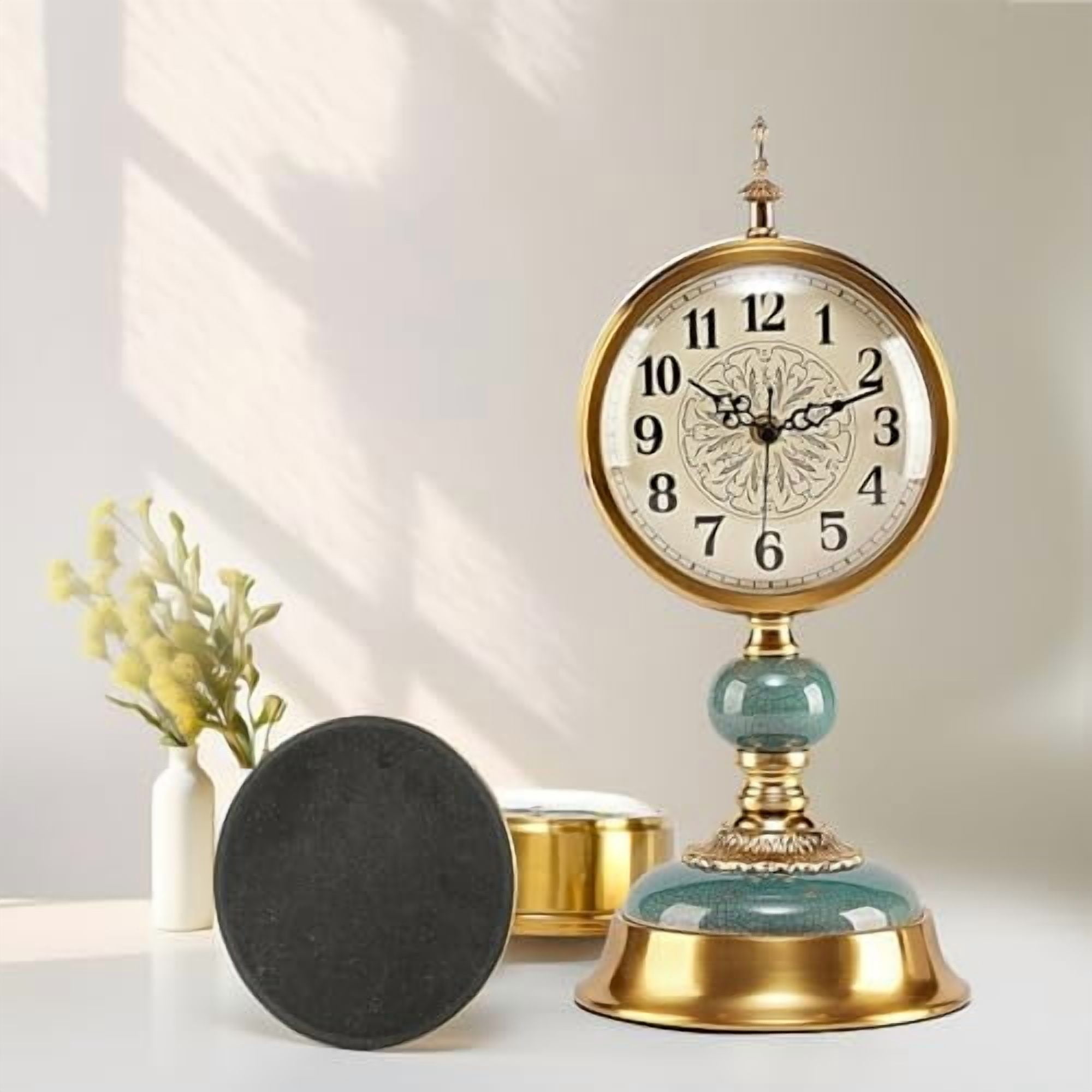 Victorian Vintage 6-Inch Mantel Clock, Antique Anniversary Clock with Ceramic and Metal Body ...