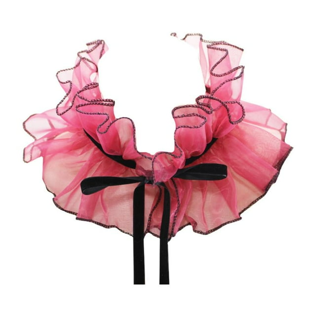 Victorian Vintage Organza Agaric Ruffles Stand Fake Collar Cosplay Neck ...