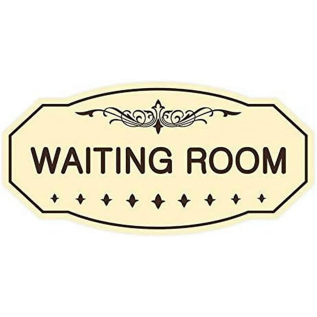 Victorian Waiting Room Sign (Ivory/Dark Brown) - Large - Walmart.com