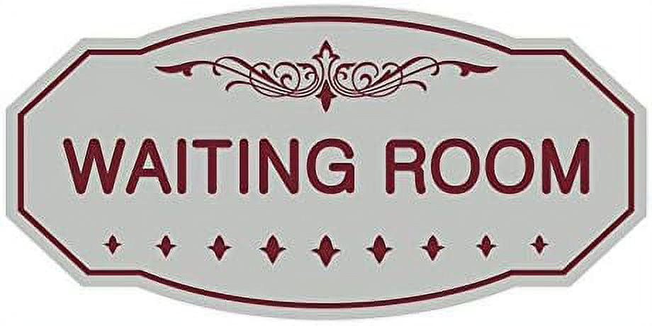 Victorian Waiting Room Sign (Light Grey/Burgundy) - Small - Walmart.com