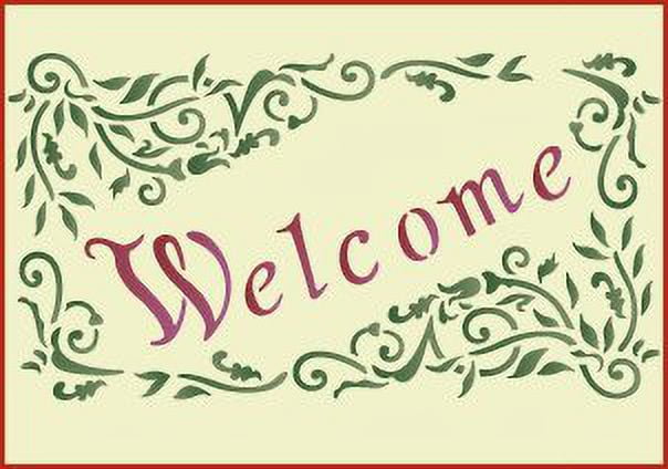 Victorian Welcome Sign 1 Stencil - Victorian Baroque Victorian Deco ...