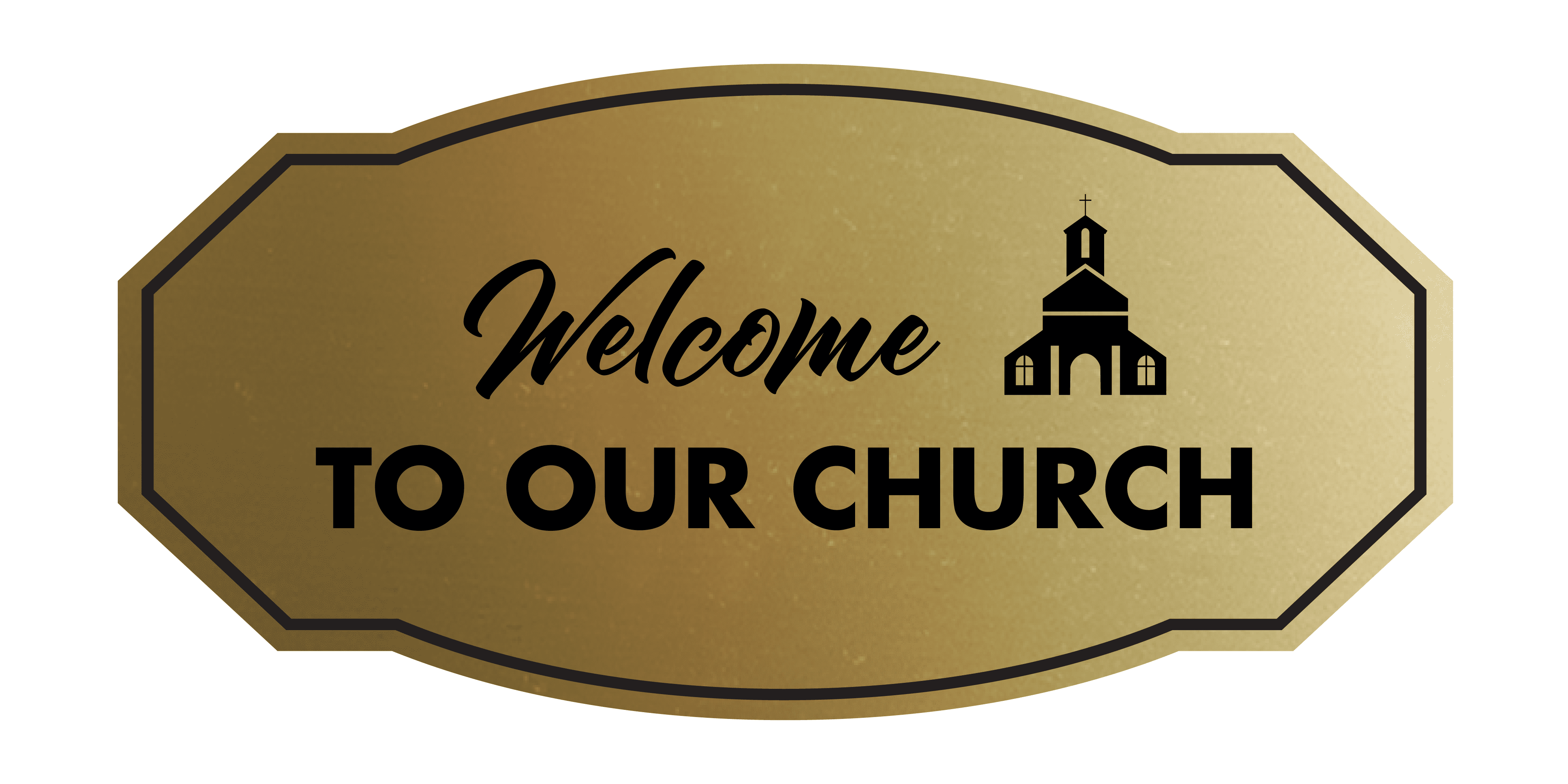 Victorian Welcome to Our Church Sign (Brushed Gold) - Medium - Walmart.com