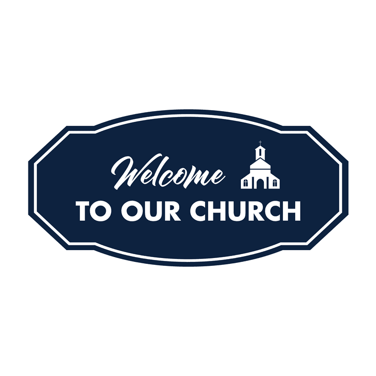 Church Welcome Logo Curved Colors VBS Welcome Handheld Sign Church
