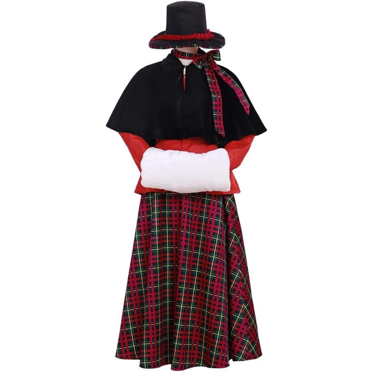 Victorian Yuletide Lady Women's Caroler Costume Dress - Walmart.com