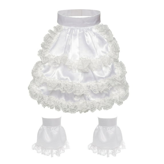 Victorians Colonial Jabot Tiered Ruffle Lace Trim Detachable Collar and ...
