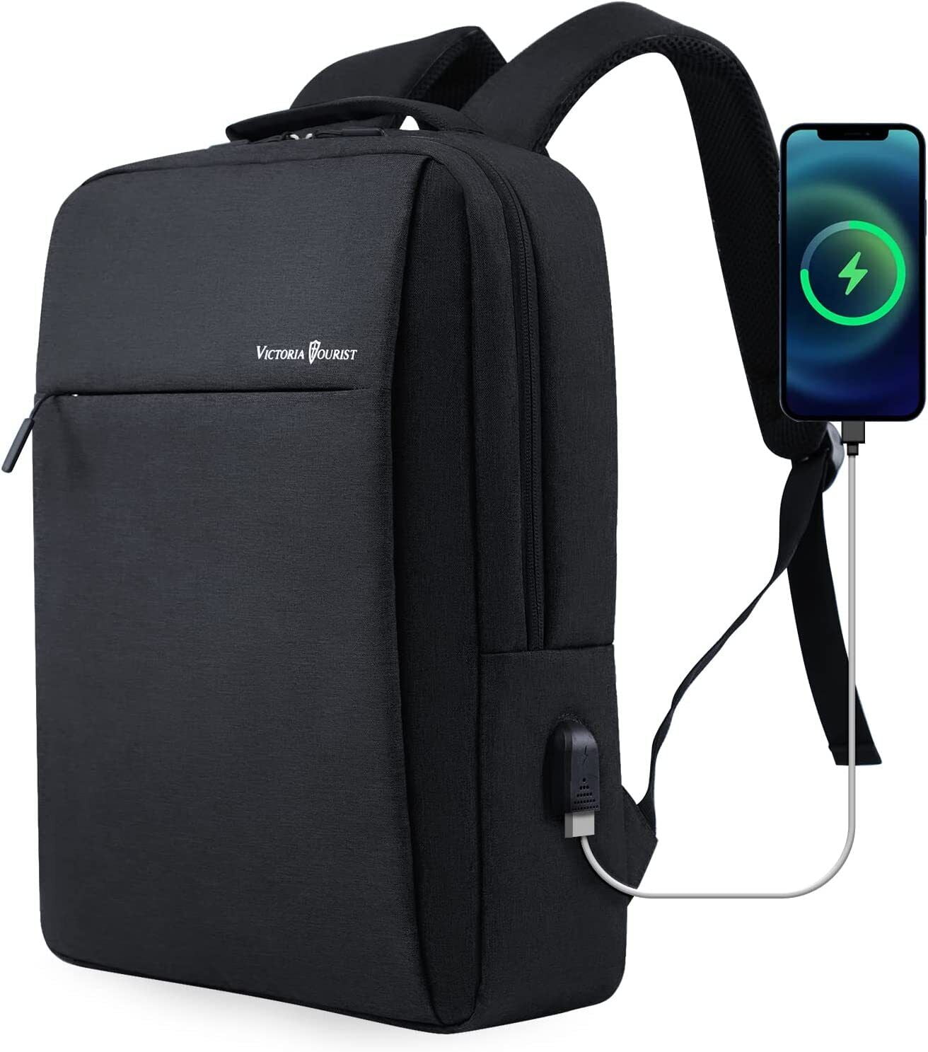 Victoriatourist Laptop Backpack 15.6 In Business Slim Durable USB ...
