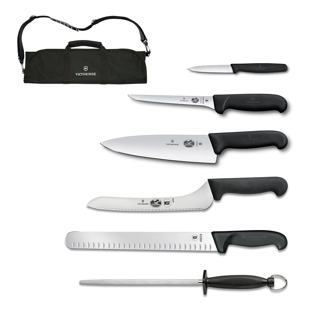 Victorinox 46152 7-Piece Fibrox Pro Culinary Set with Canvas Roll ...