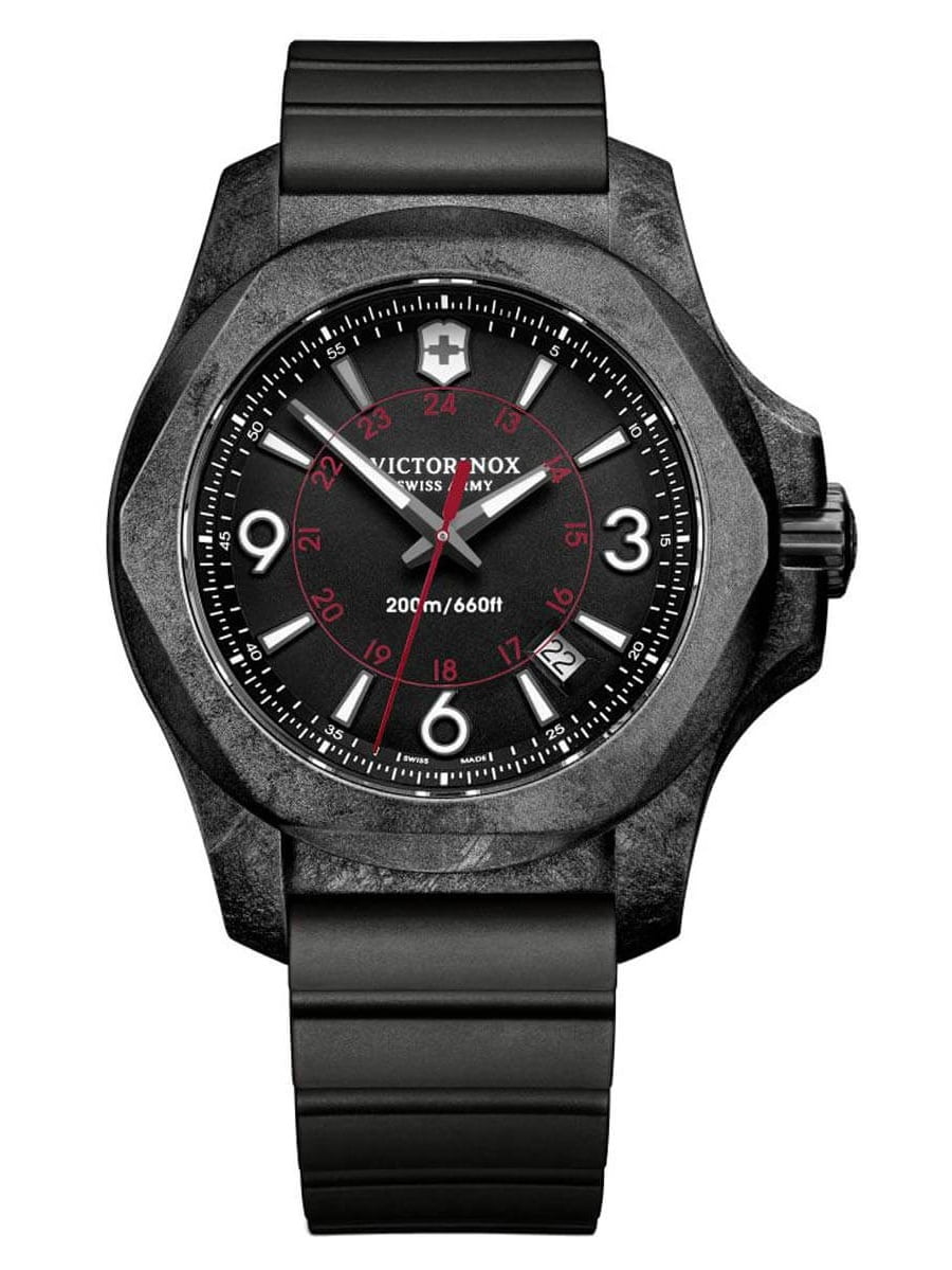 Victorinox Men's 241777 I.N.O.X. Carbon Black Rubber Strap Watch ...