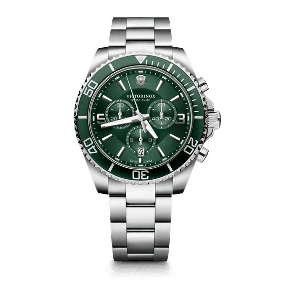 Victorinox Swiss Army Maverick Chronograph Quartz Green Dial Steel Men ...