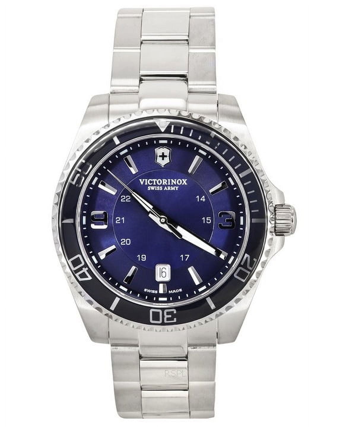 Victorinox Swiss Army Maverick Large Stainless Steel Blue Dial Quartz ...