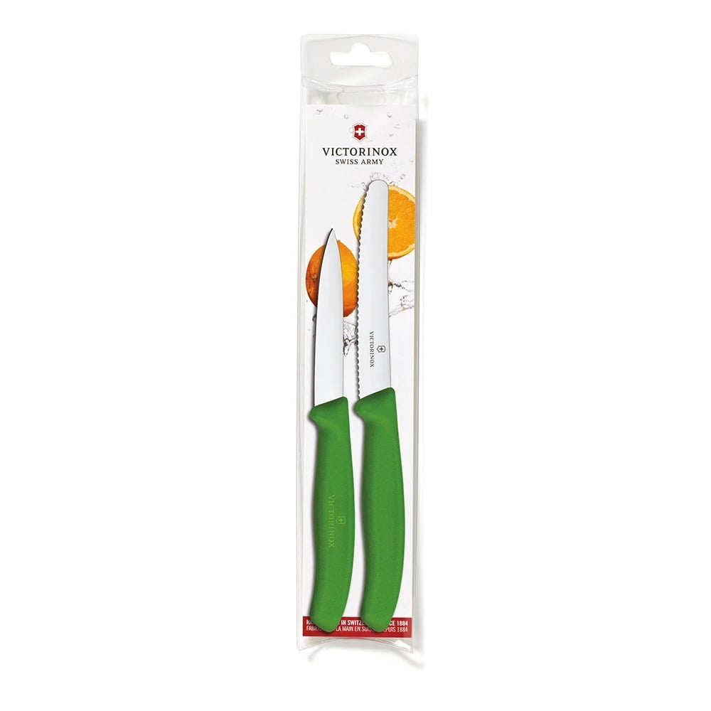 Victorinox Swiss Classic 2 Piece Utility Knife Set Wavy Edge Round Tip ...