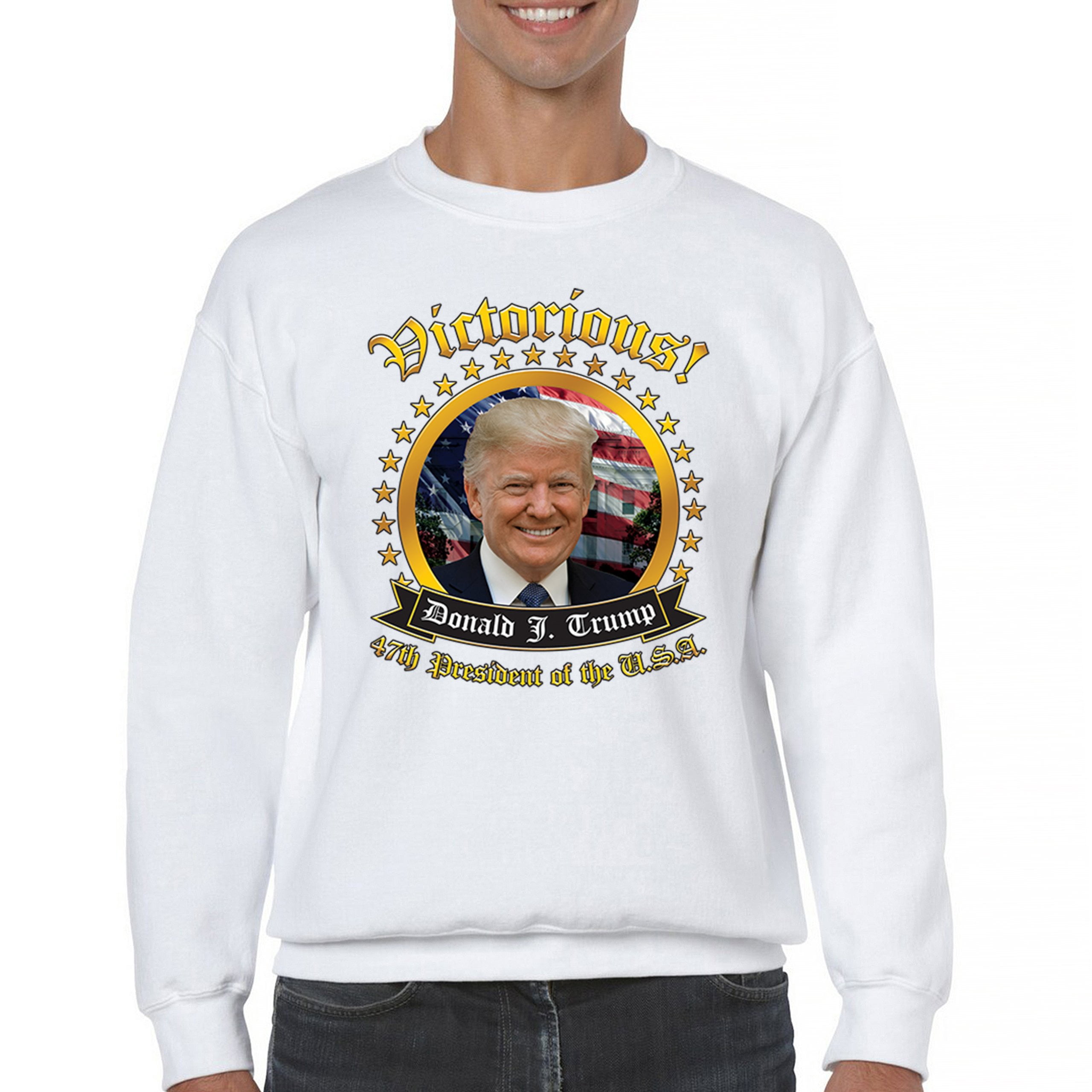 Victorious Donald J Trump 47th President Sweatshirt Red Wave MAGA Make ...