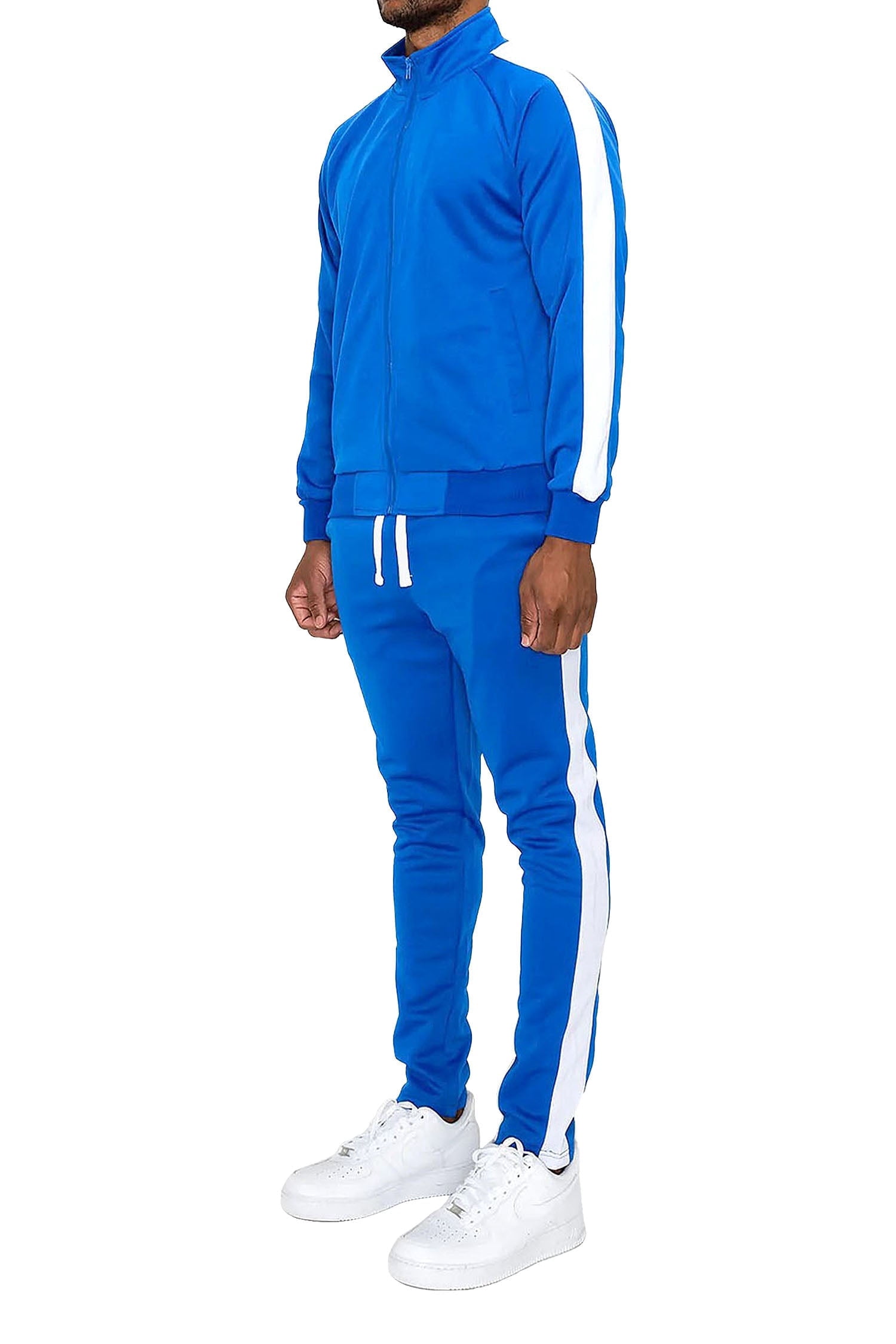 Victorious Men's Essential Side Stripe Tracksuit Royal Blue Large ...