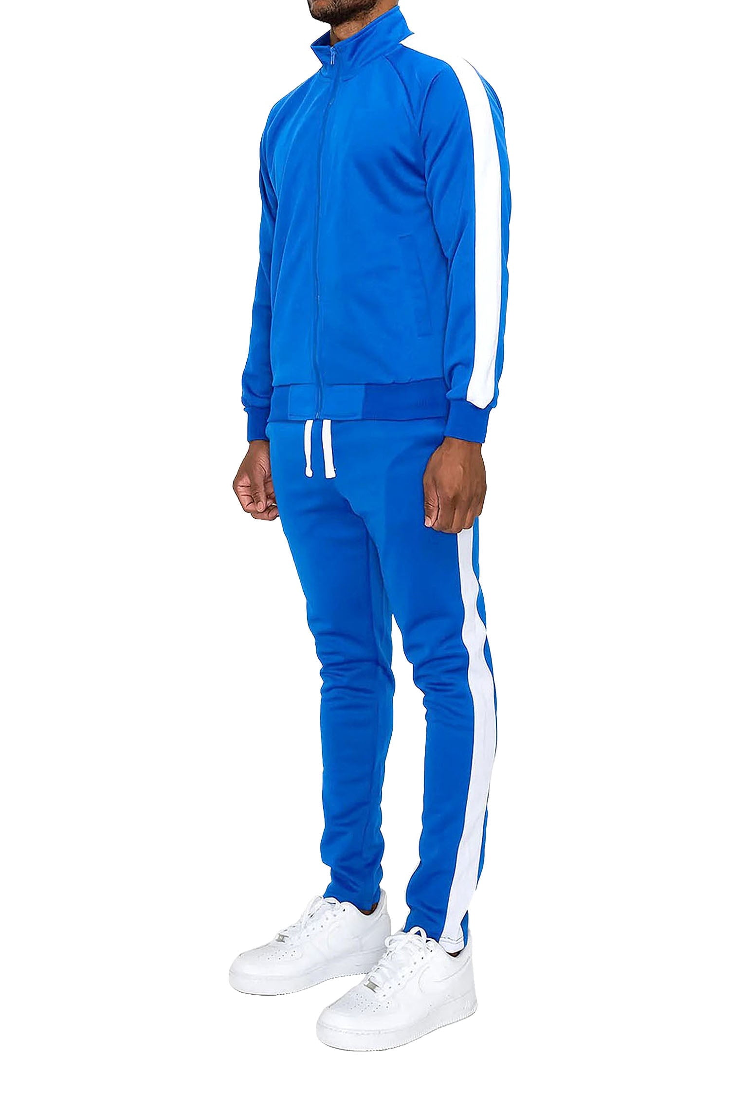 Victorious Men's Essential Side Stripe Tracksuit Royal Blue Medium ...