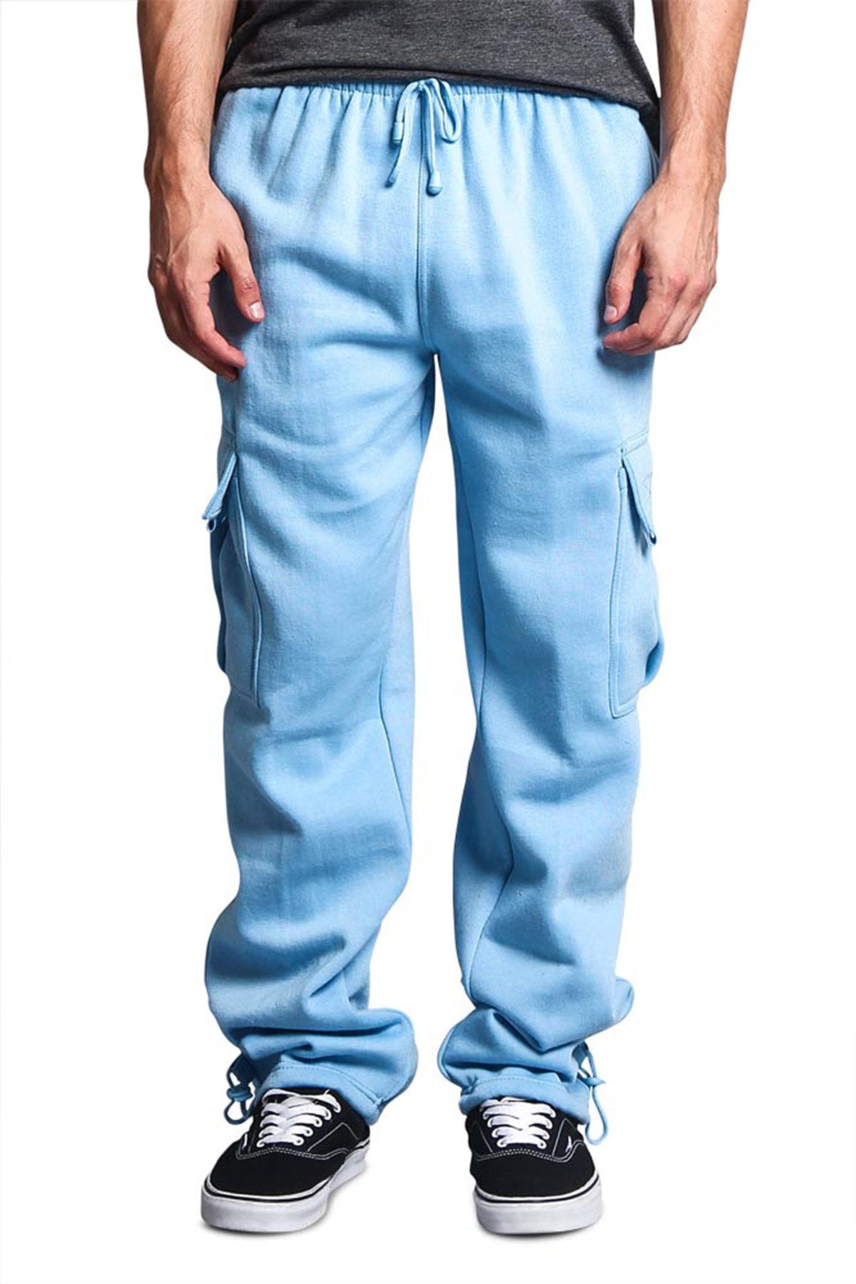 Victorious Men's Heavyweight Fleece Relaxed Lounge Cargo Sweatpants ...