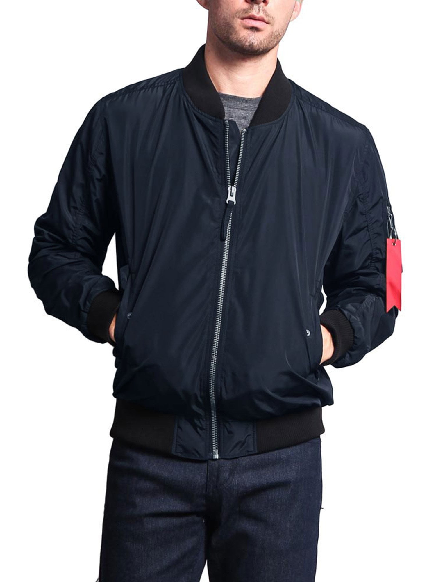 Victorious Men's Lightweight Contrast MA-1 Bomber Flight Jacket JK752 ...