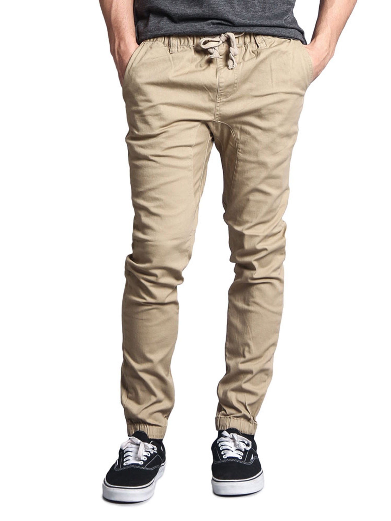 Victorious Men's Slant-Pocket Skinny Jogger Twill Pants Victorious Men's Slant-Pocket Skinny Jogger Twill Pants