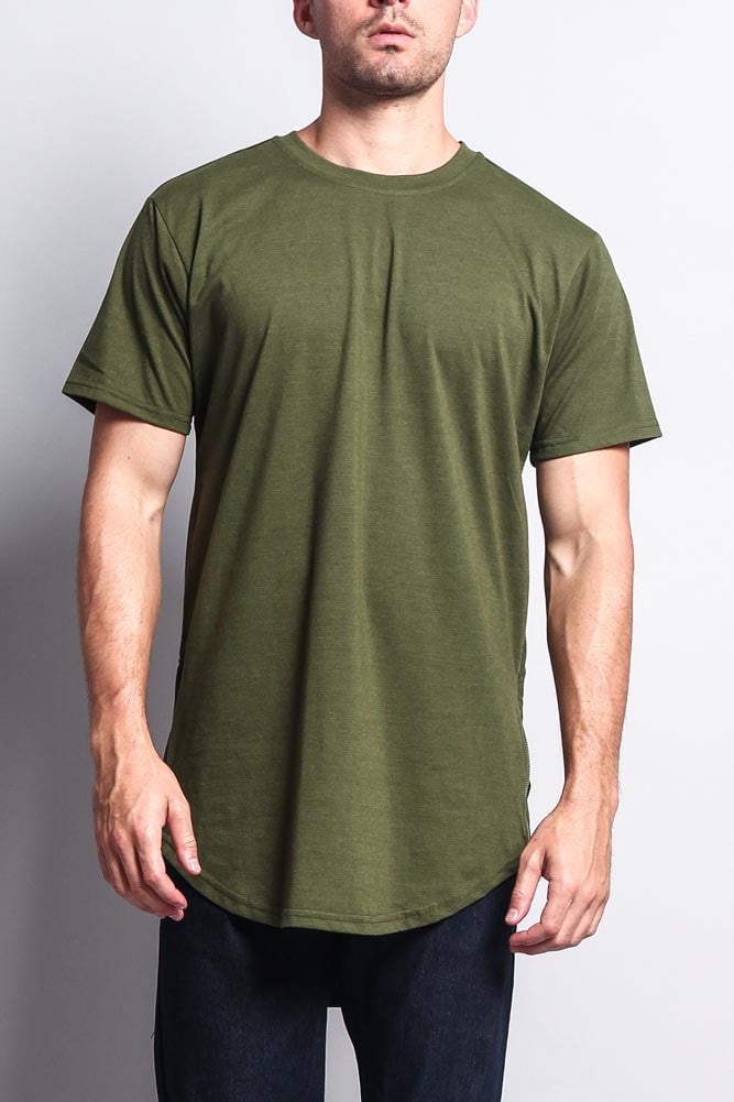 Victorious Men's Triple Stacked Plus Long Length Curved Hem T-Shirt TS633 -OLB- MED - Walmart.com