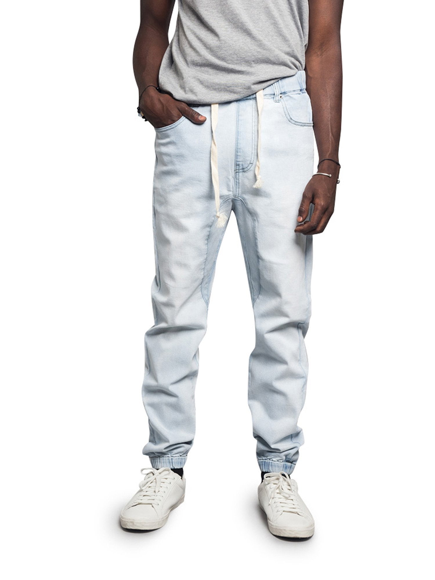 Victorious Mens Drop Crotch Jogger Denim Pants JG803 - Ice - 3X-Large - Walmart.com