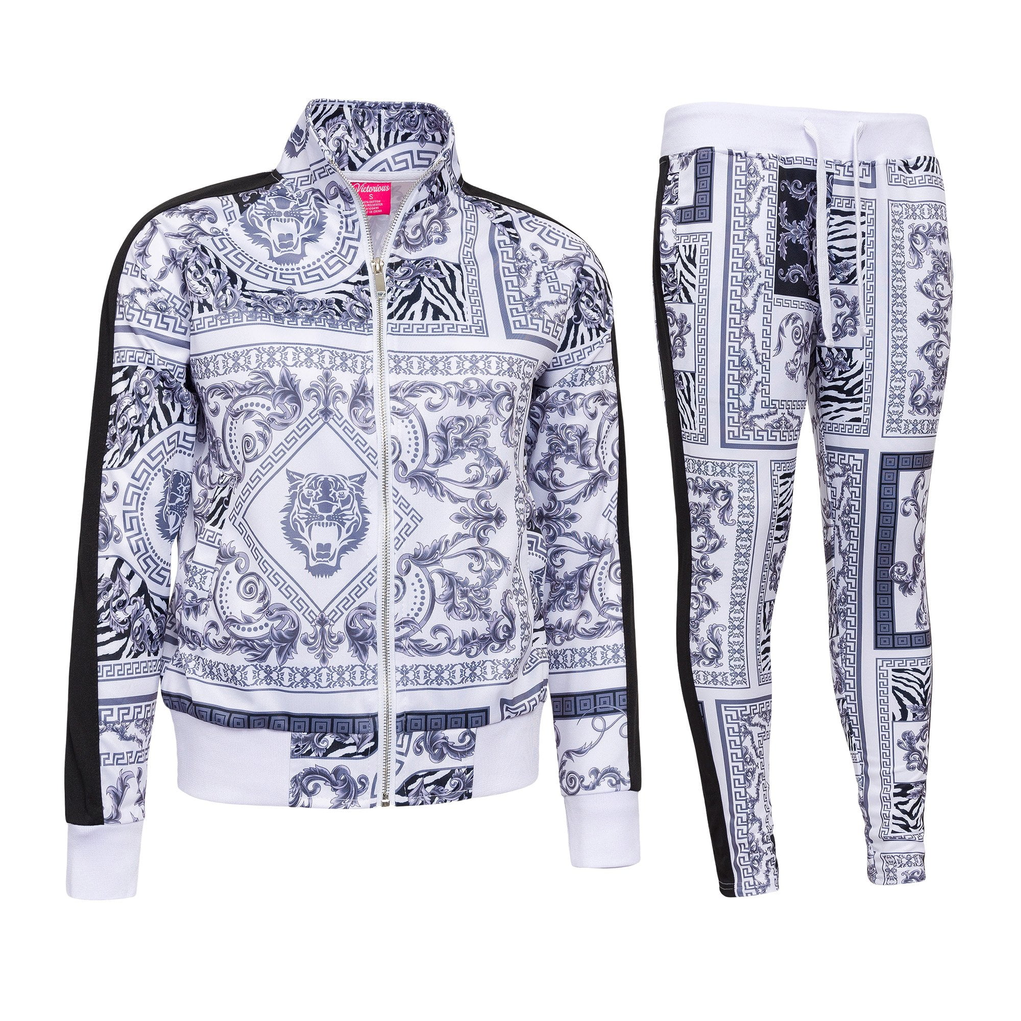 Victorious Women's Luxury 2 Piece Tracksuit Set - Sweatshirt Jacket and ...
