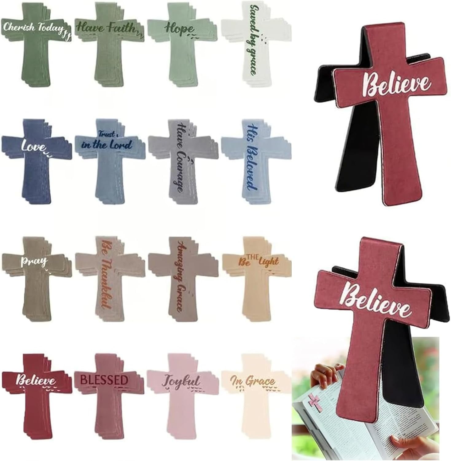Victoriousact 16 Pcs Magnetic Cross Bookmarks Gifts, 16 Pcs Magnetic ...