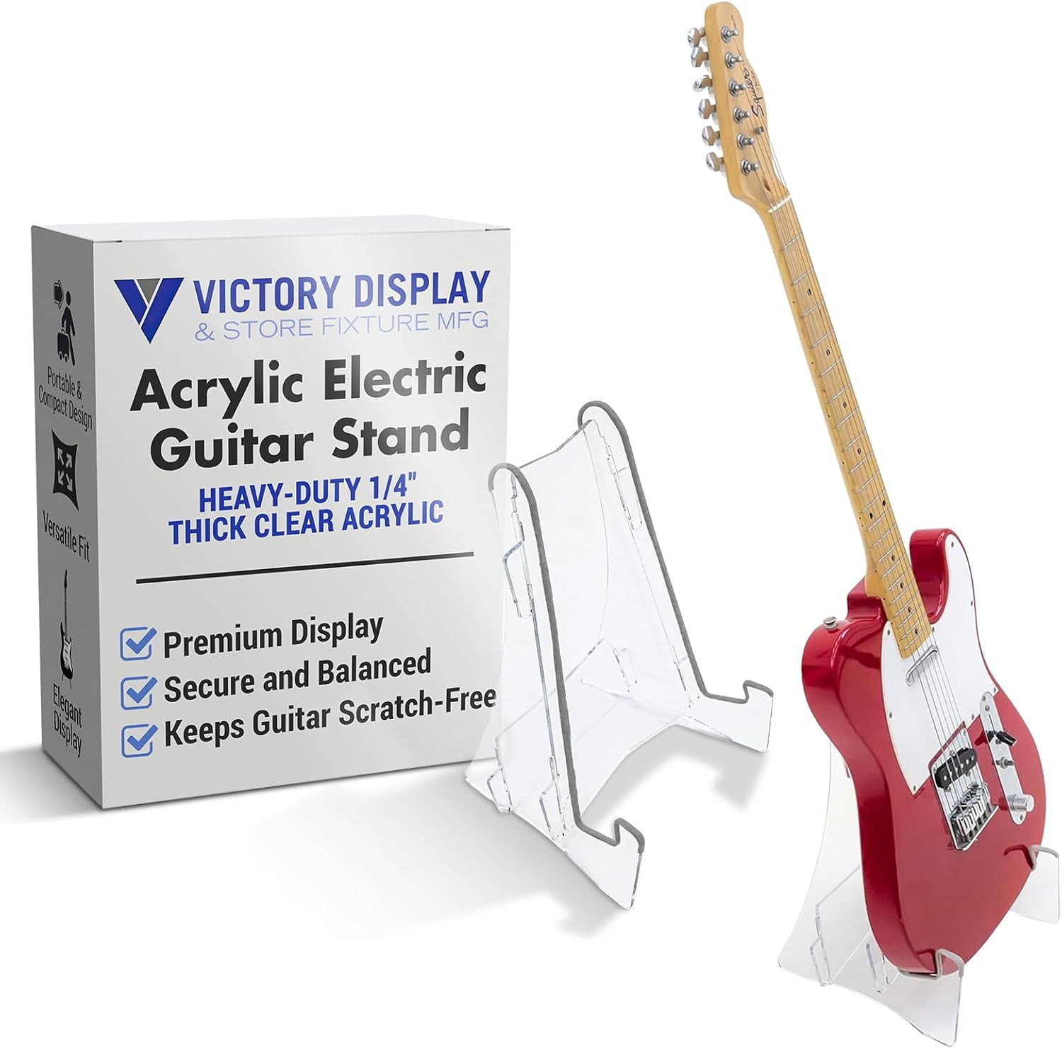 Victory Clear Acrylic Electric Guitar Stand - Heavy Duty 1/4" Thick ...