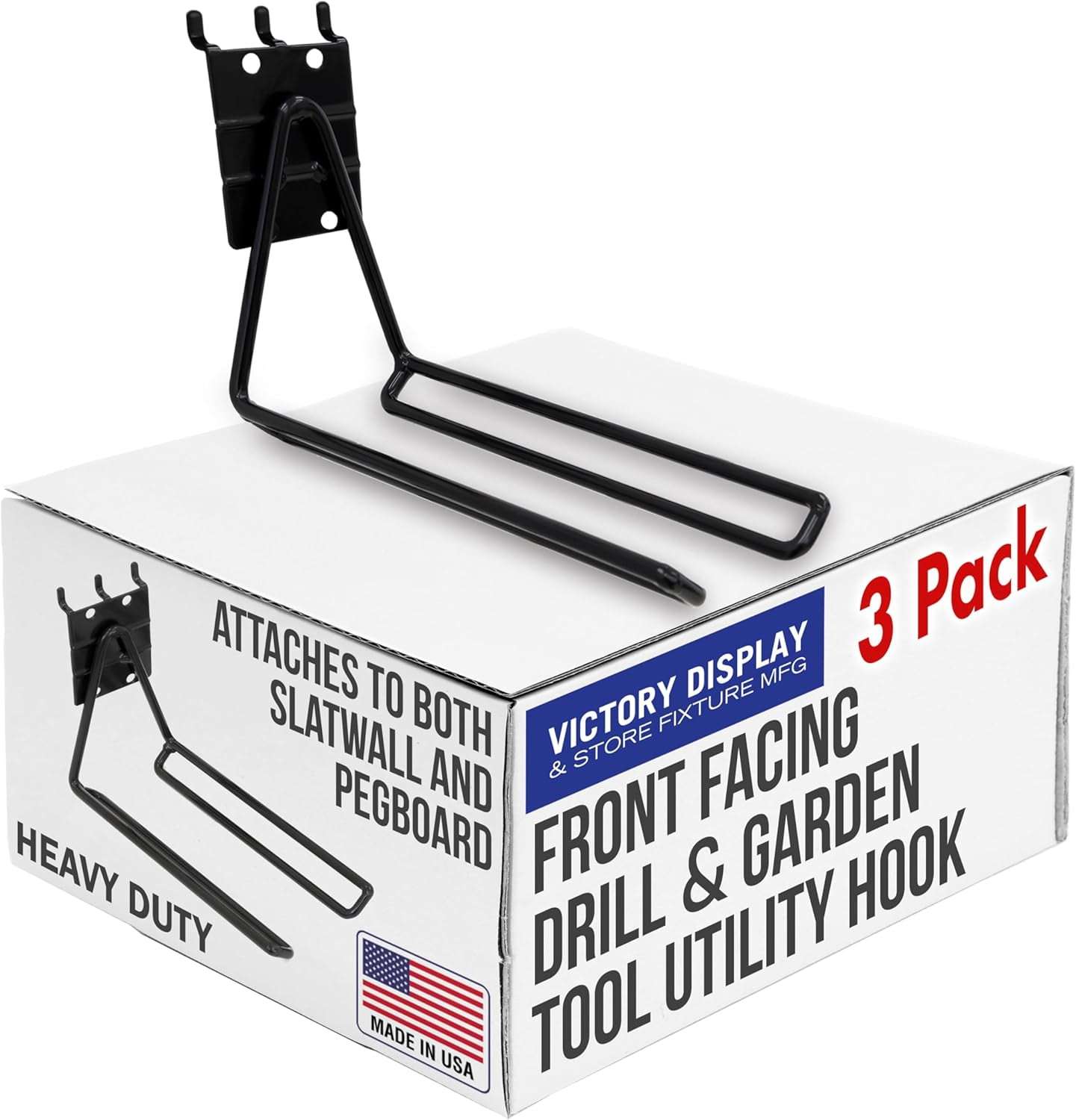 Victory Display Heavy Duty Garage Hooks | for Tools, Ladders, Garden Equipment | Fits Pegboard ...