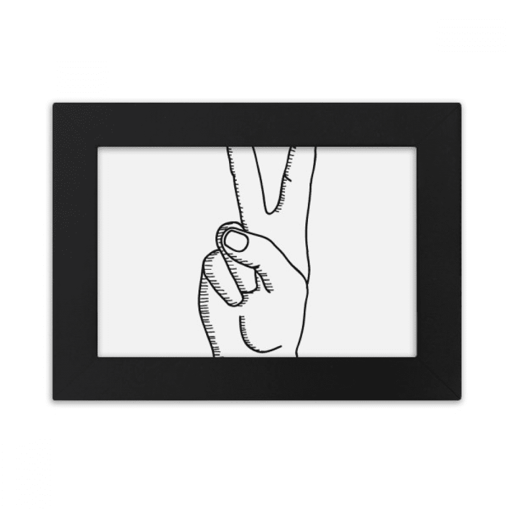 Victory Gesture Line Drawing Pattern Desktop Photo Frame Ornaments ...