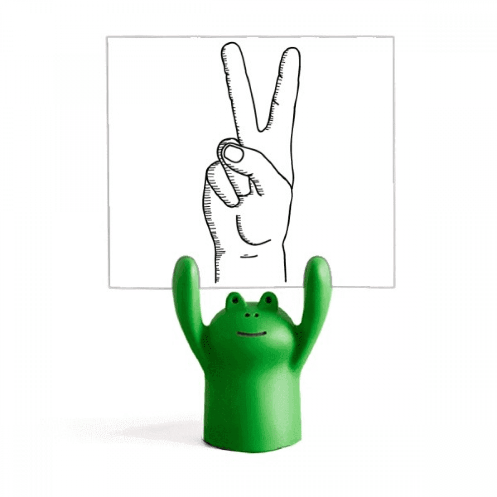 Victory Gesture Line Drawing Pattern Memo Holder Cartoon Animal Frog ...
