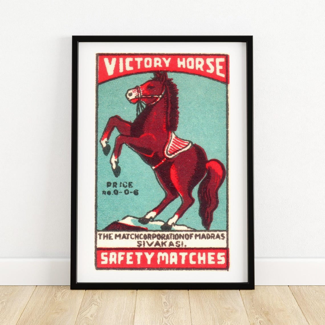 Victory Horse Matchbox Art Print Vintage Indian Safety Matches ...