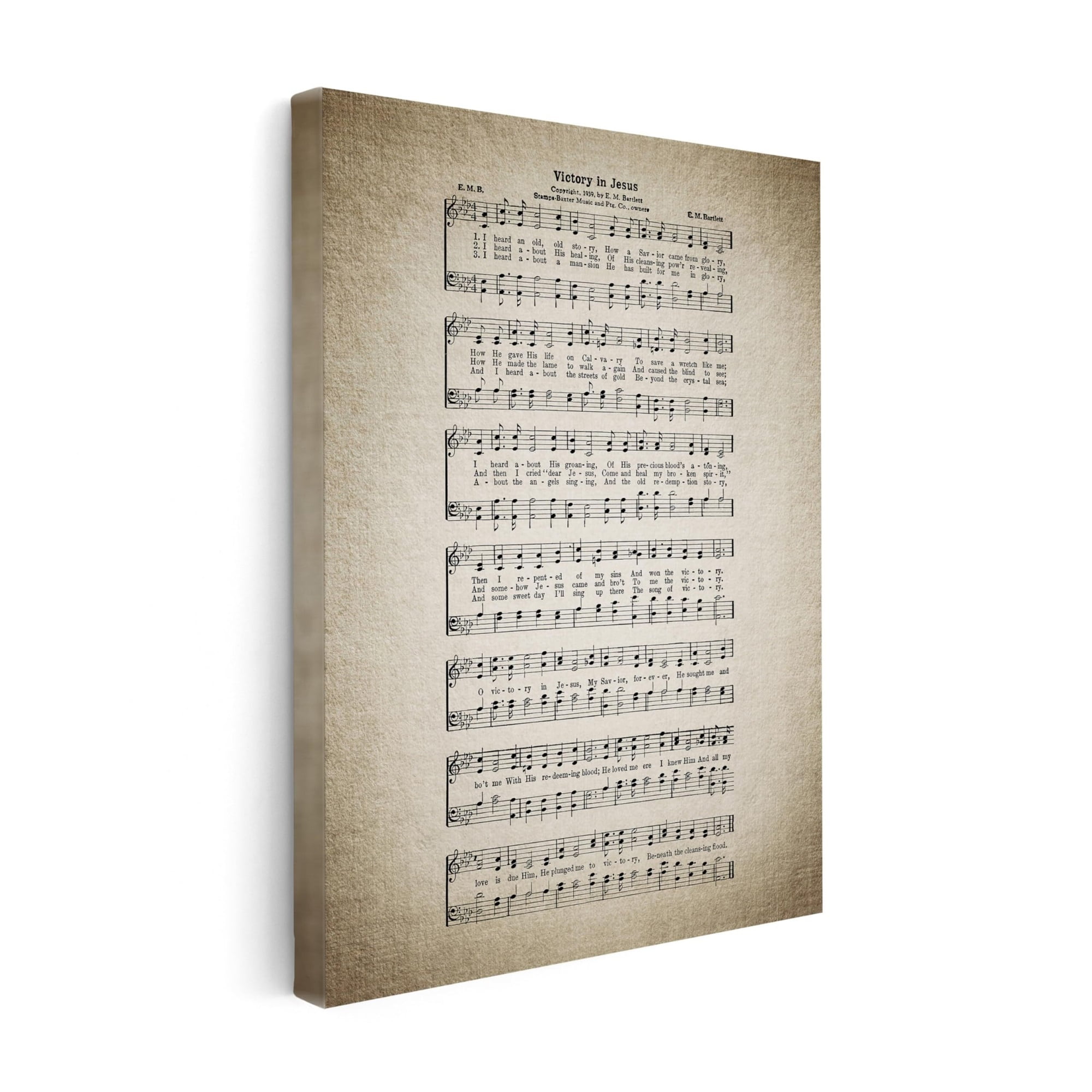 Victory in Jesus Canvas - Hymnal Sheet Print - Sheet Music Art - Gift ...