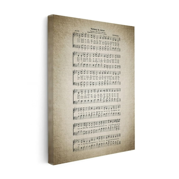 Victory in Jesus Canvas - Hymnal Sheet Print - Sheet Music Art - Gift ...