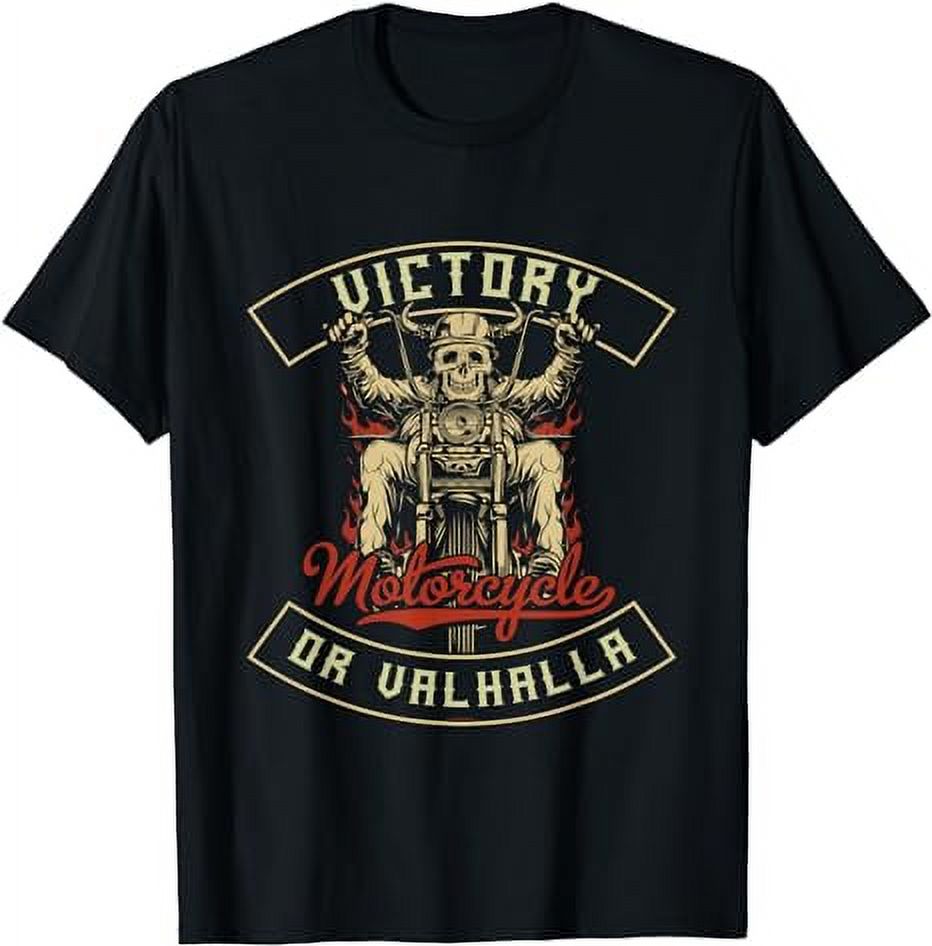 Victory Or Valhalla Motorcycle Norse Viking T-Shirt - Walmart.com