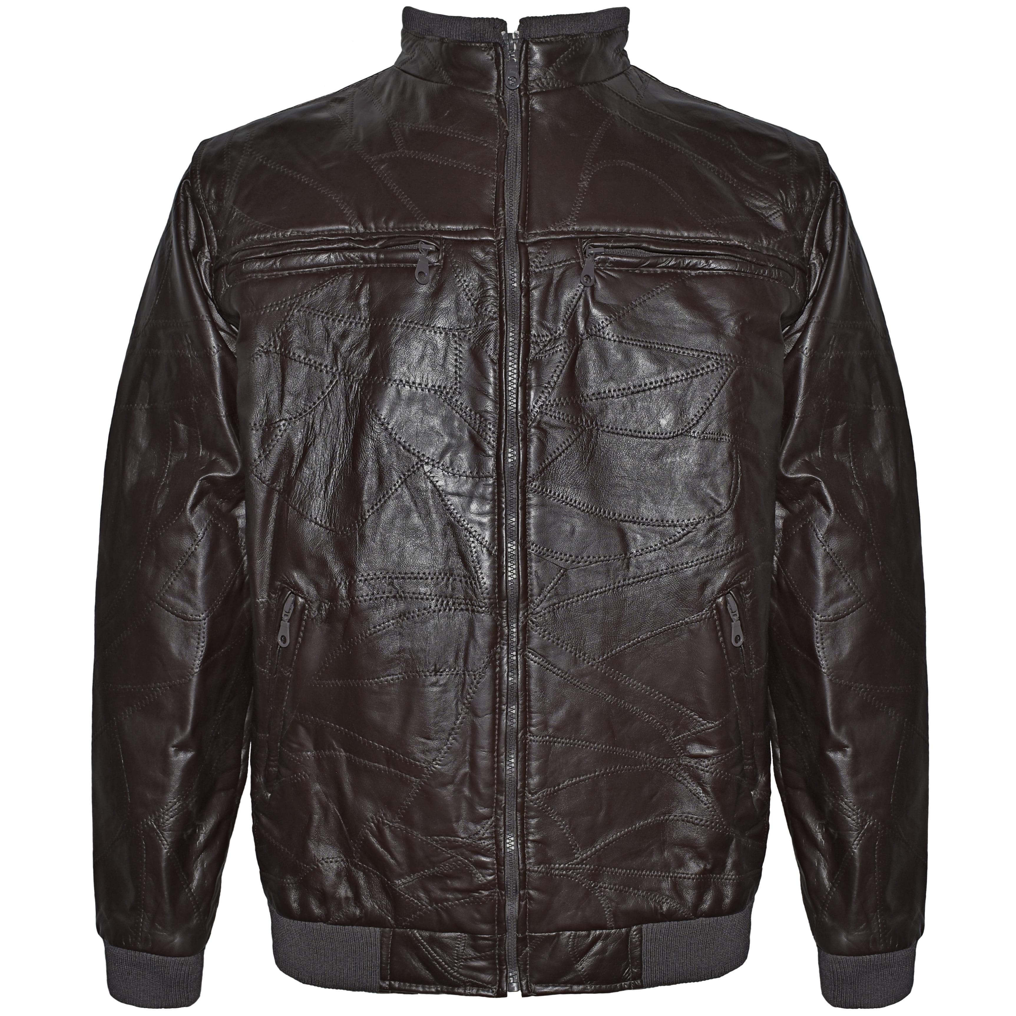 Victory Outfitters Men's Big & Tall Patch Leather Jacket - Brown - 4XB ...