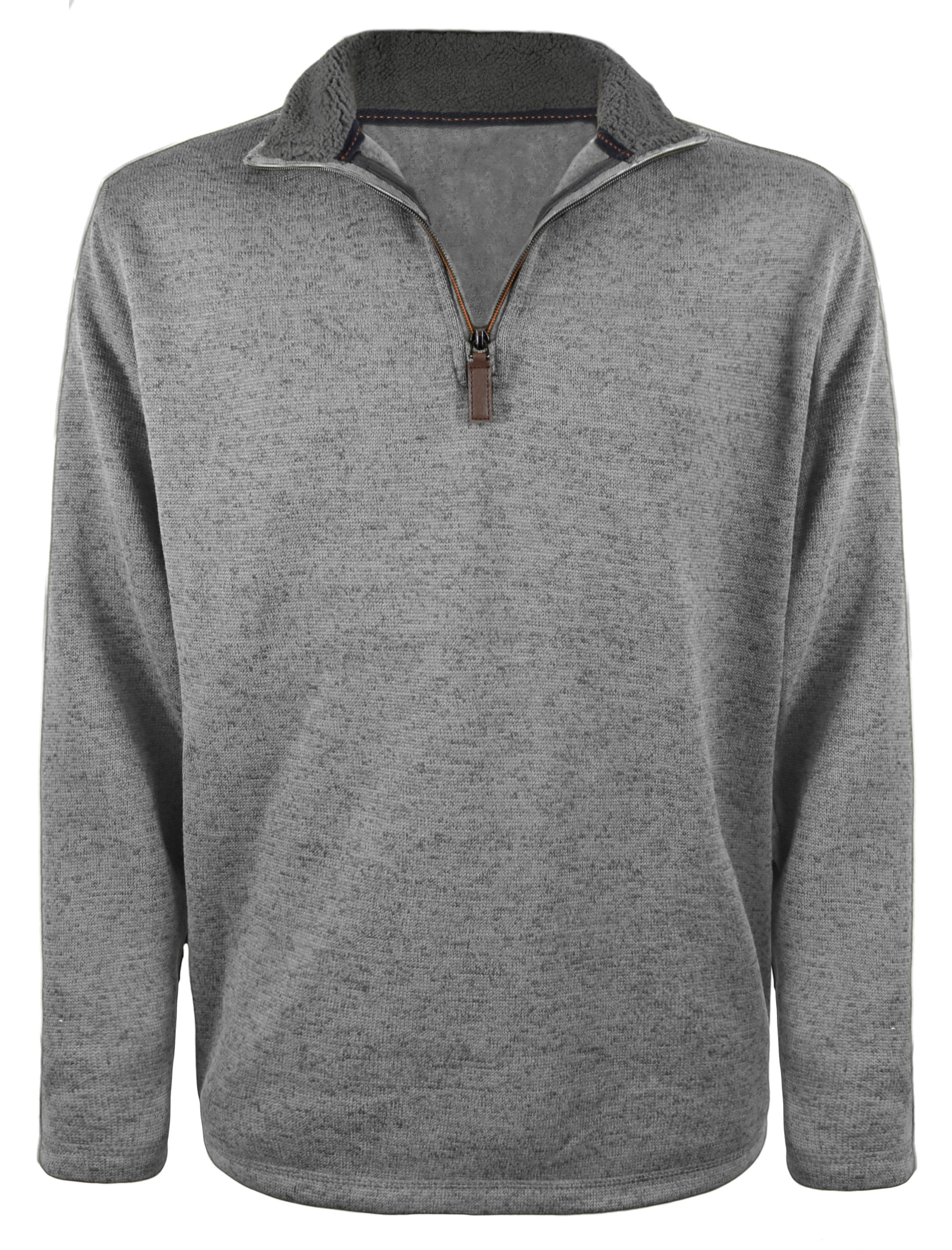 Victory Outfitters Men's Heather 1/4 Zip Knit Sweater w/Sherpa Lined ...