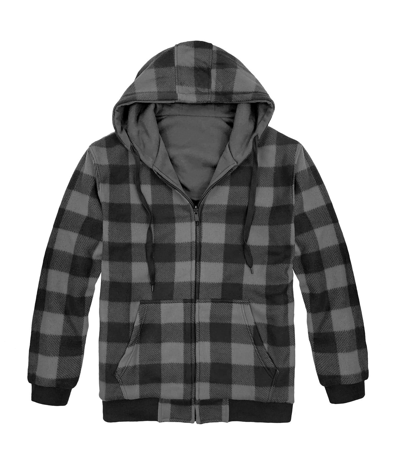 Victory Outfitters Men's Reversible Hooded Buffalo Plaid Fleece Jacket ...