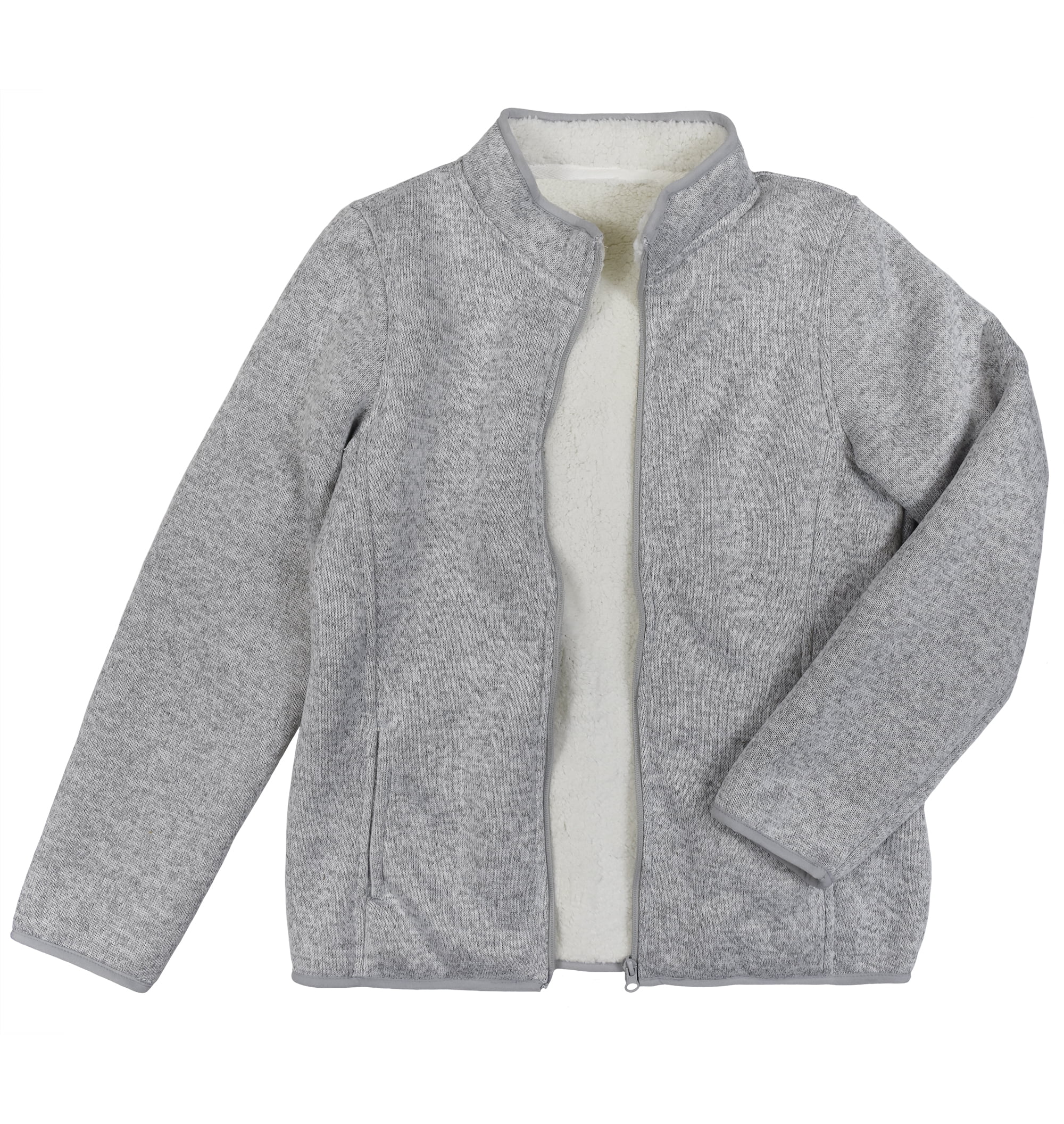 Victory Outfitters Women's Bonded Knit Sherpa Lined Zip Up Jacket - Lt ...