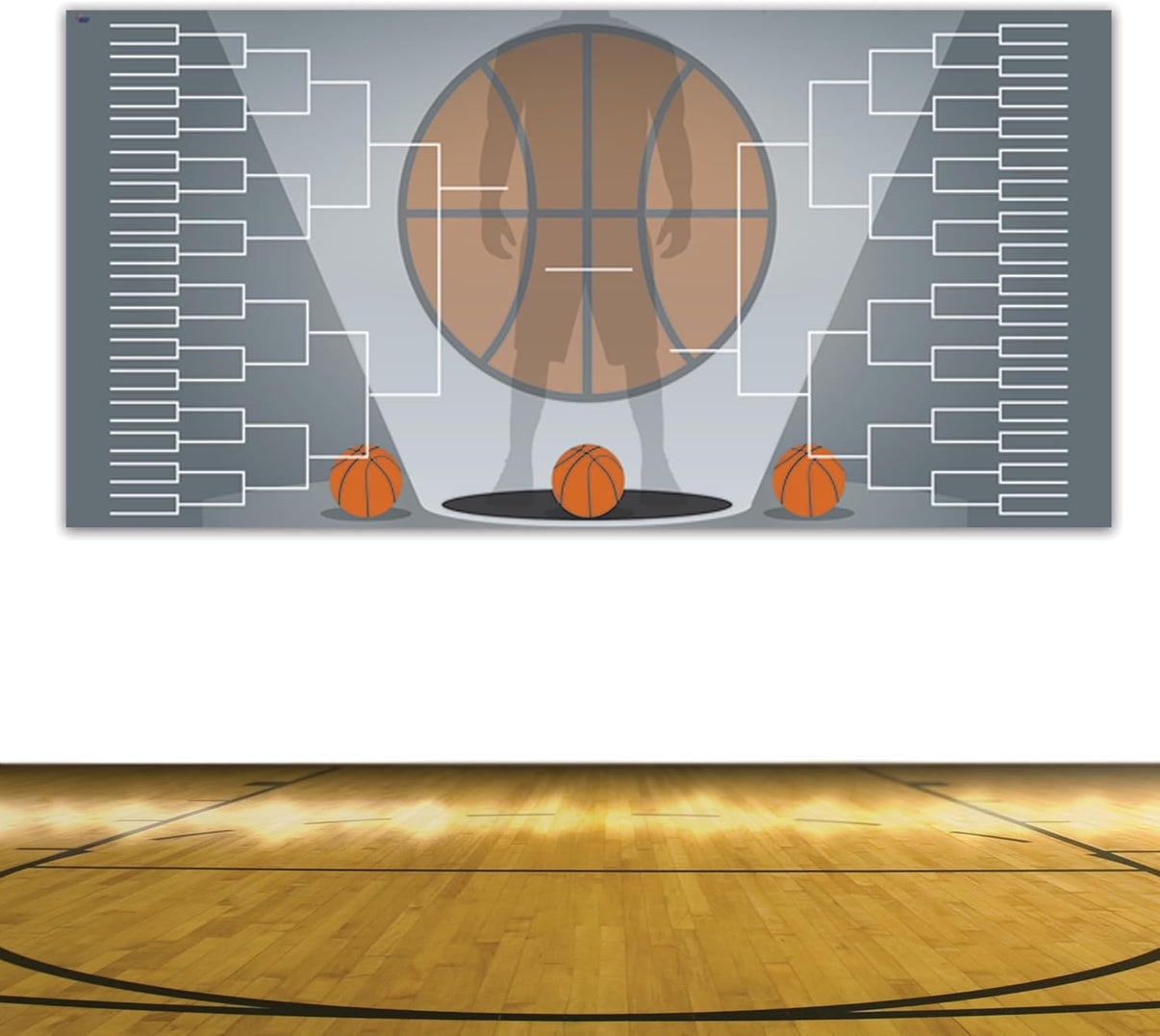 Victory Store Plastic Basketball Tournament Bracket, 72x36 inches ...