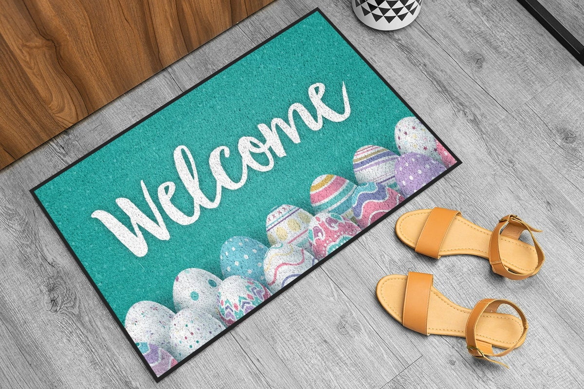 Victory Store Welcome Easter Egg Doormat, 24x36 Inches, Tufted Loop Top ...
