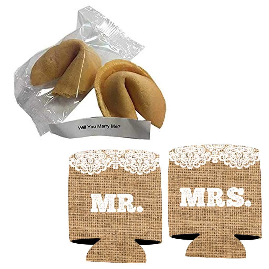 Victory Store Will You Marry Me Cookie with Burlap Mr and Mrs Can ...