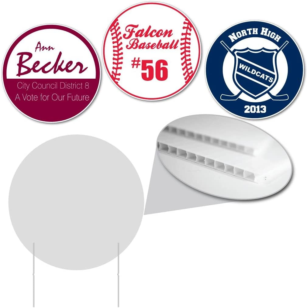 VictoryStore Blank Circle Yard Sign 22 inches Corrugated Plastic Blanks ...