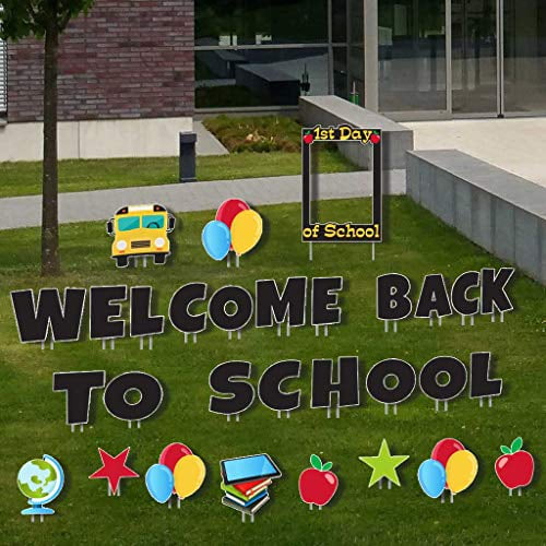 VictoryStore Deluxe Yard Decorations Welcome Back To School Yard ...