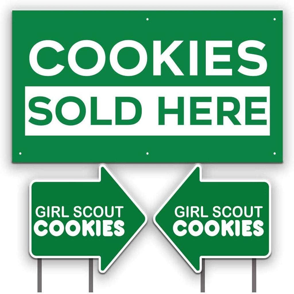 VictoryStore Girl Scout Cookies Banner and Sign Set, 2ft x 4ft Banner ...