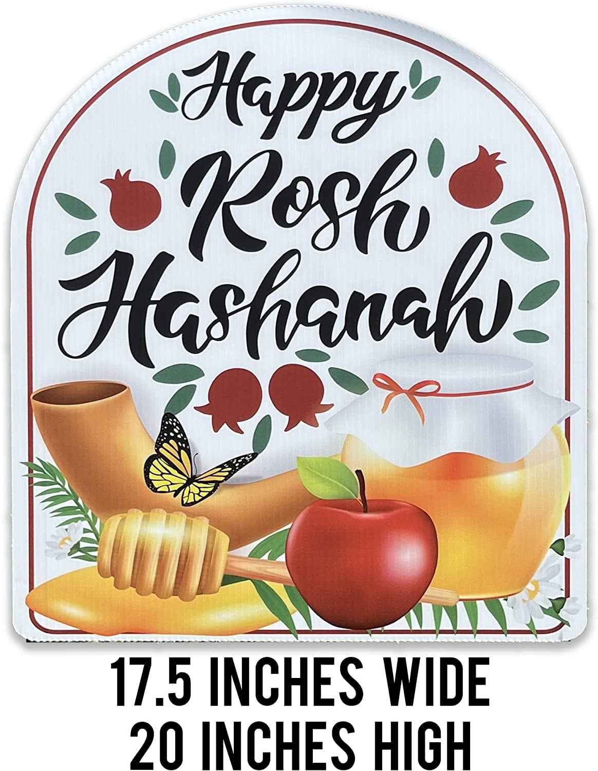 VictoryStore Happy Rosh Hashanah Double-Sided Yard Sign, 17.5" x 20 ...