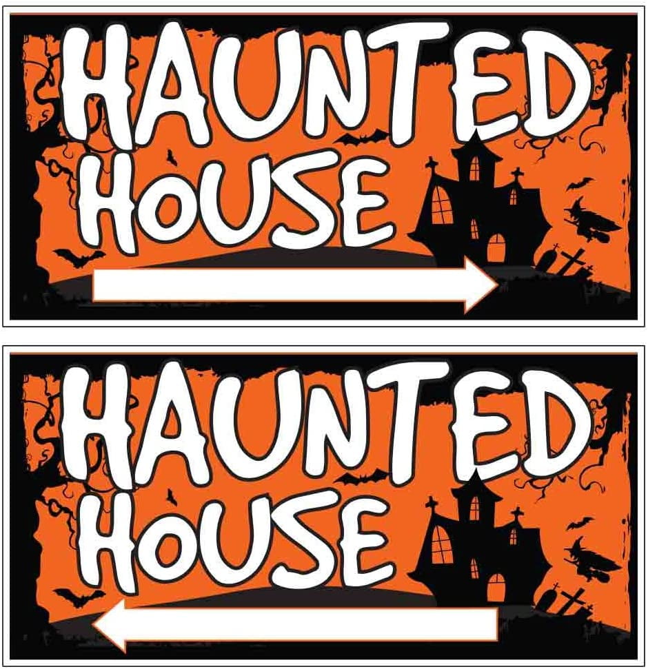 VictoryStore Haunted House Directional Sign - Includes Even Number of ...
