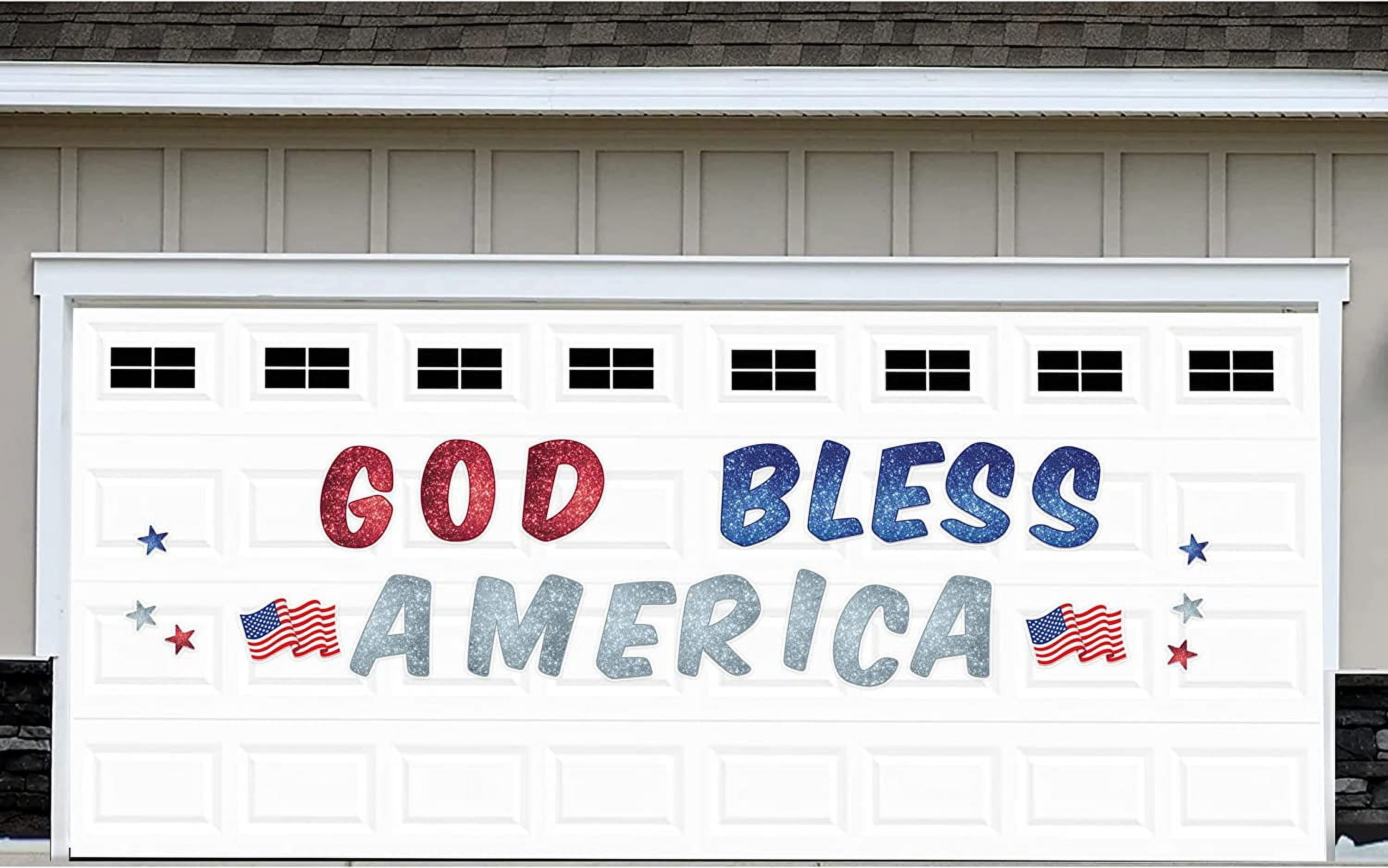 VictoryStore Jumbo 16" God Bless America Sparkle Letter Garage Magnets ...