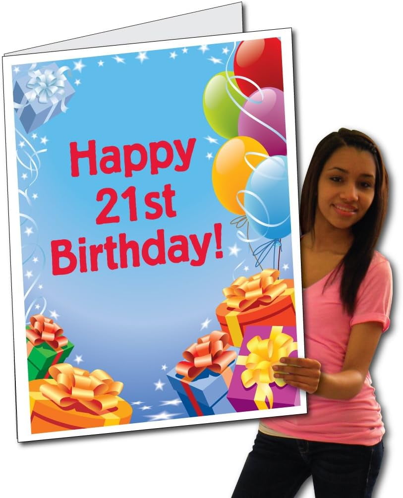 VictoryStore Jumbo Greeting Cards: Giant 21st Birthday Card (presents ...